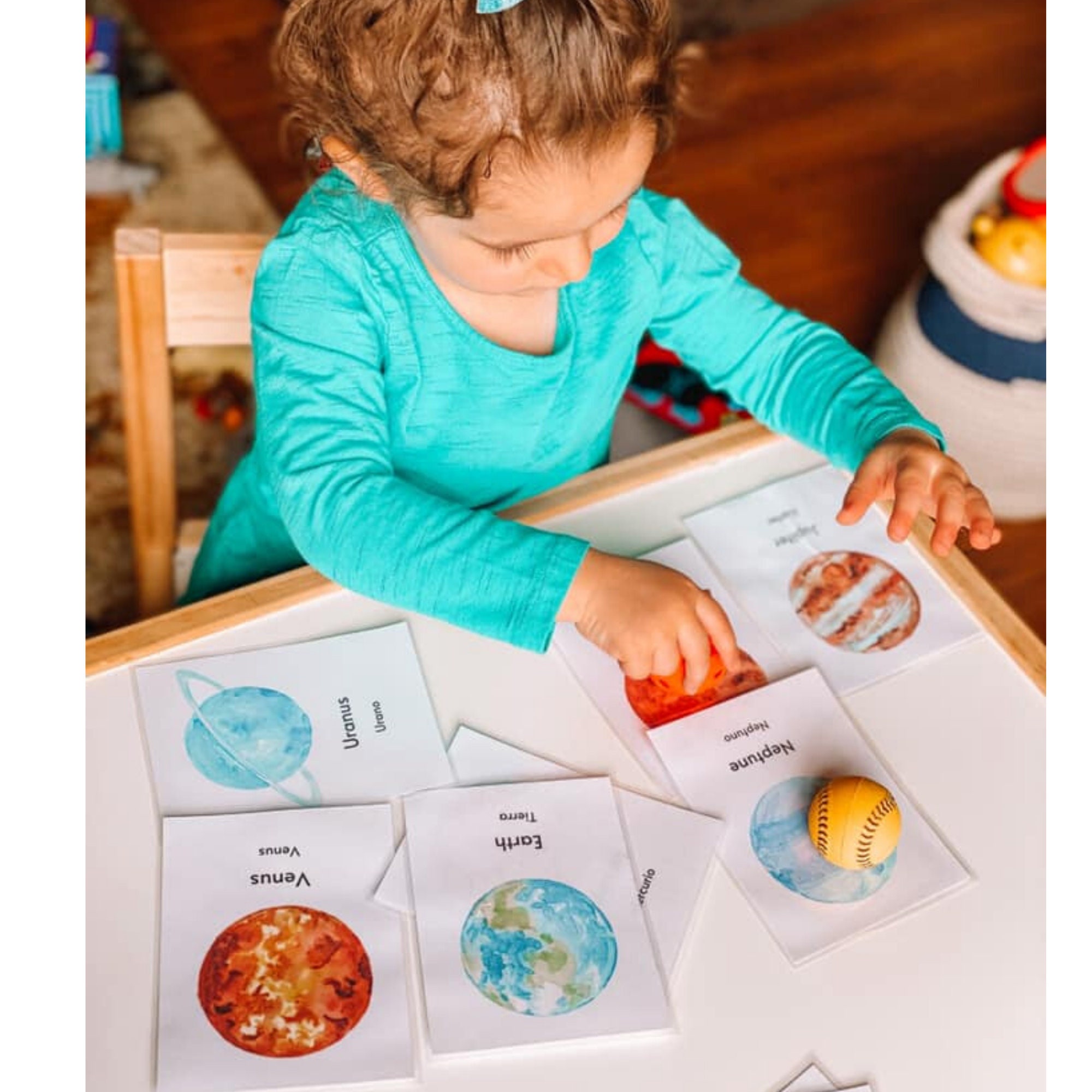 PLANET FLASHCARDS - Solar Planets, Montessori Cards Printable, Digital ...