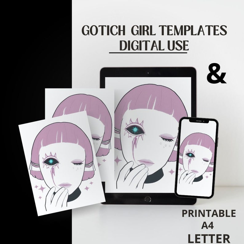 Emo Girl Party Invitations Set Emo Poster Template Printable Instant ...