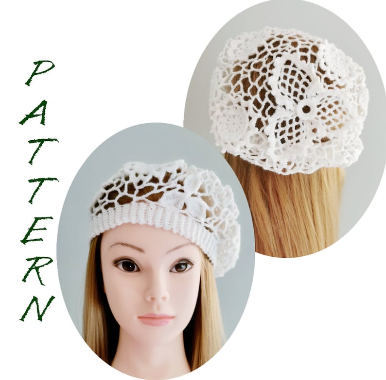 Crochet Beret Pattern: Irish Lace, Beginner Tutorial (PDF Pattern) - Etsy