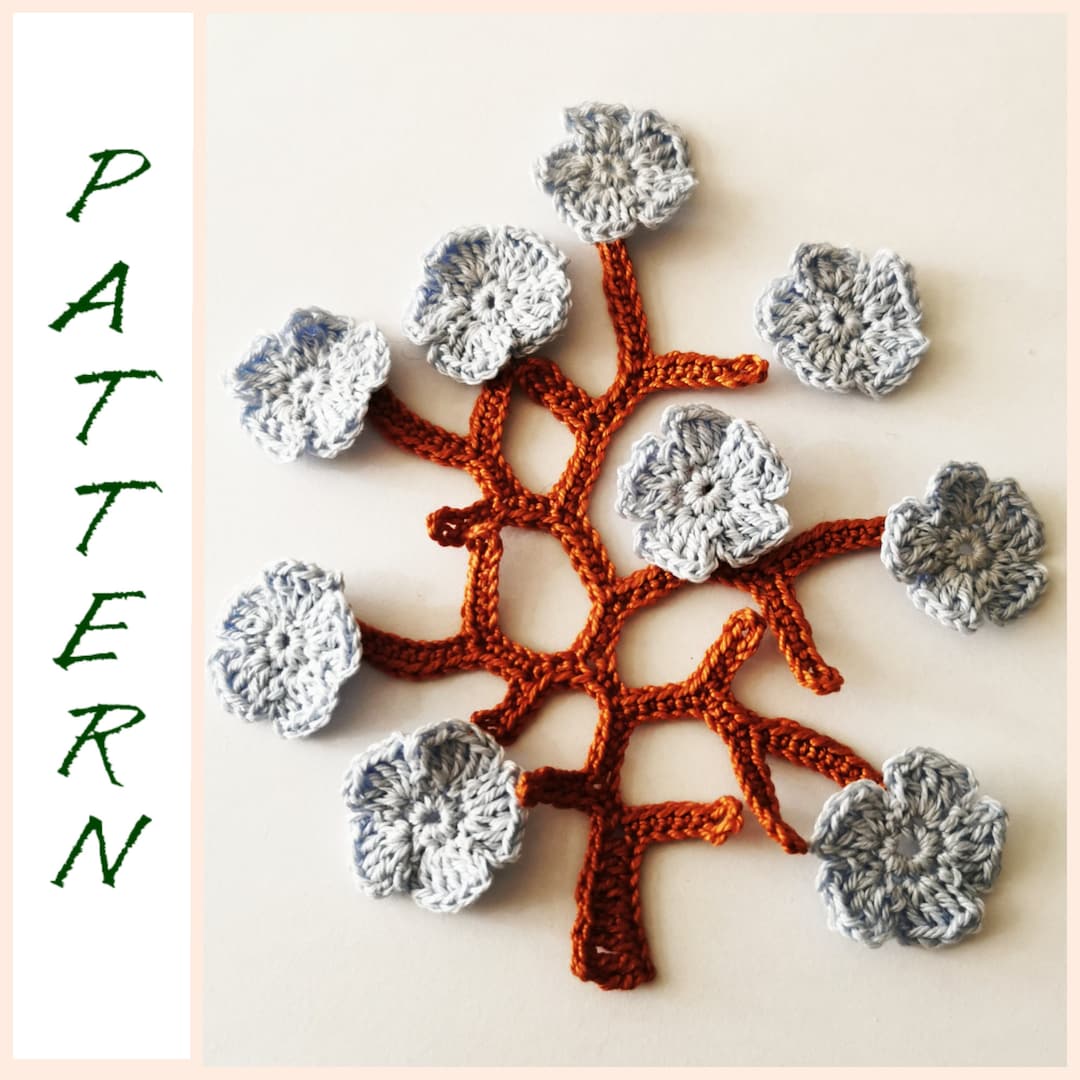 Easy Crochet Tree and Flowers Pattern, Crochet Tree Motif Tutorial PDF ...