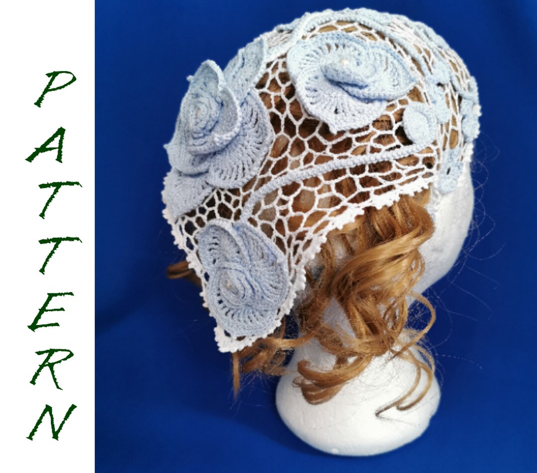 Crochet Kerchief Pattern: Irish Lace Summer Hat Tutorial (PDF Pattern ...