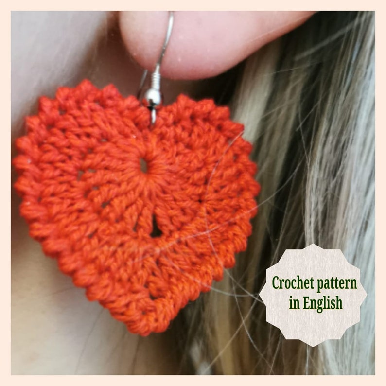 Heart Earrings Video Crochet Pattern Easy Crochet Pattern | Etsy