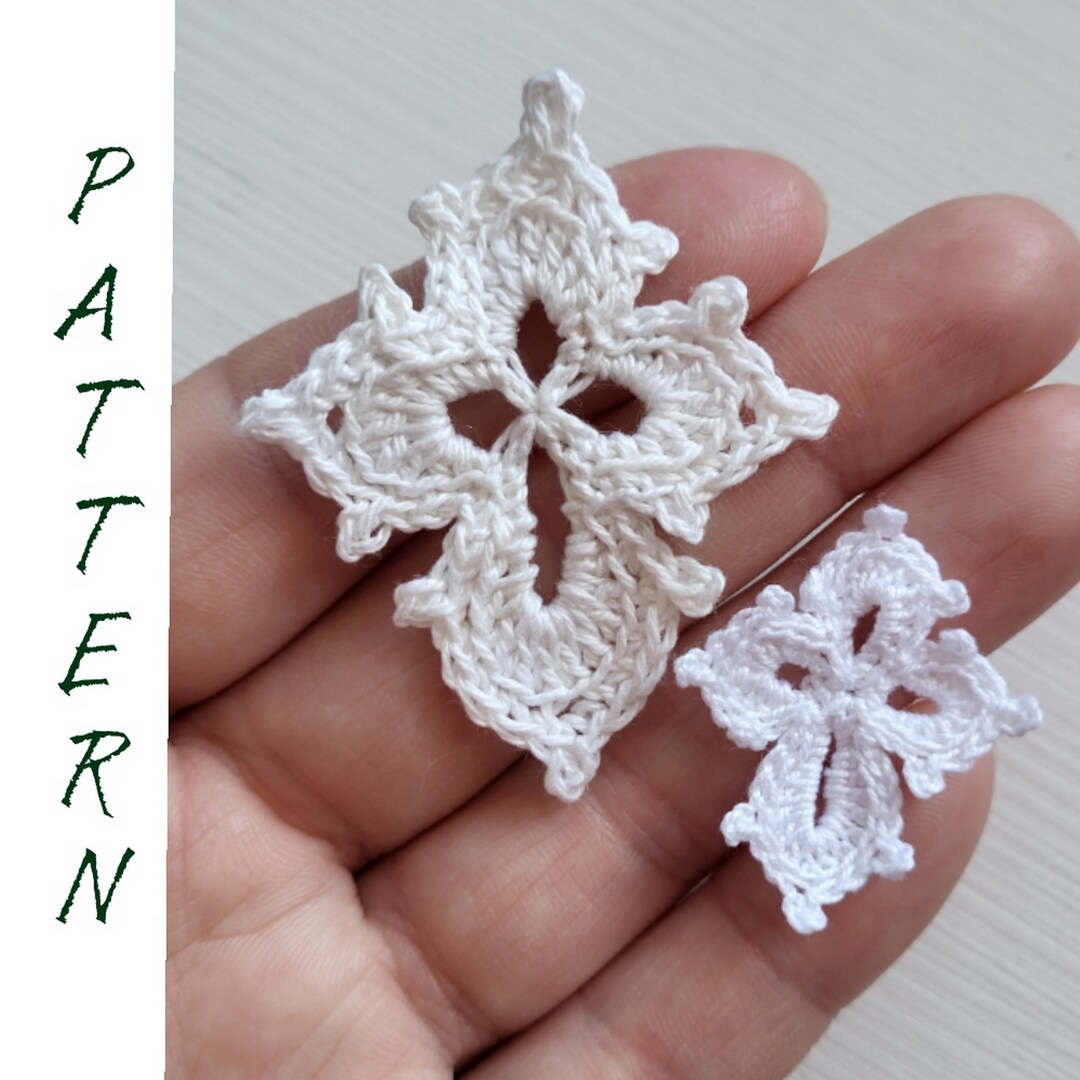 Crochet Cross Pattern, Beaded Cross Motif Tutorial, Crochet Easter ...