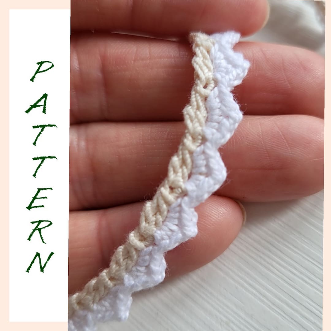Easy Crochet Cord Pattern. Step by Step Crochet Lace Border Tutorial ...