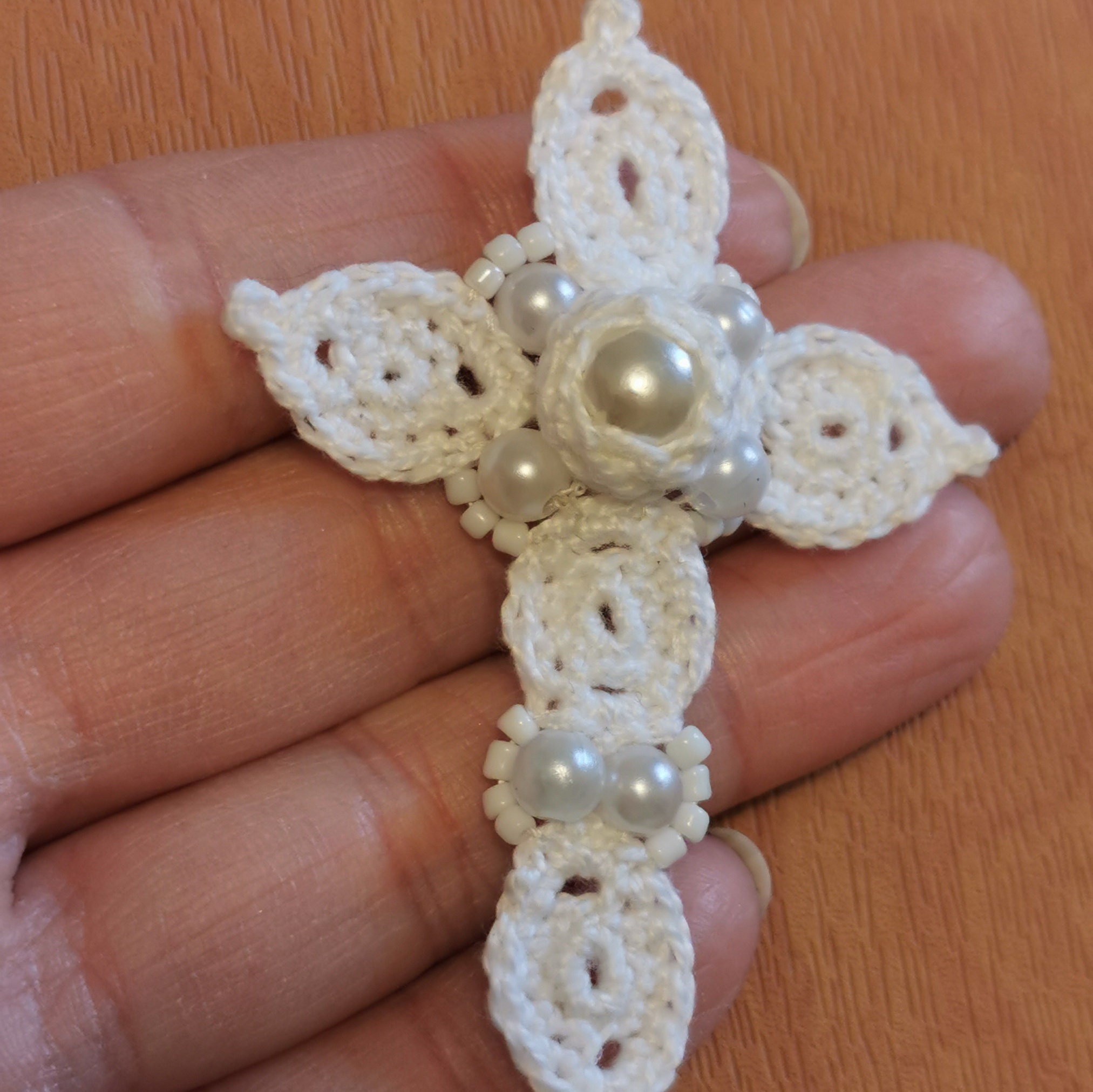 Set of 5 Crochet Cross Patterns Beaded Cross Motif Tutorial | Etsy