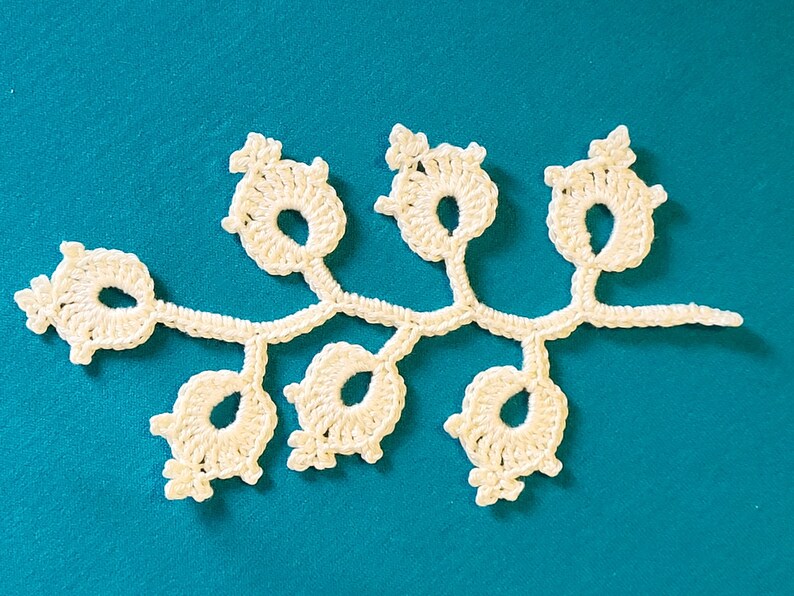 Easy Crochet Branch Pattern Motif Crochet Tutorial PDF Leaf - Etsy