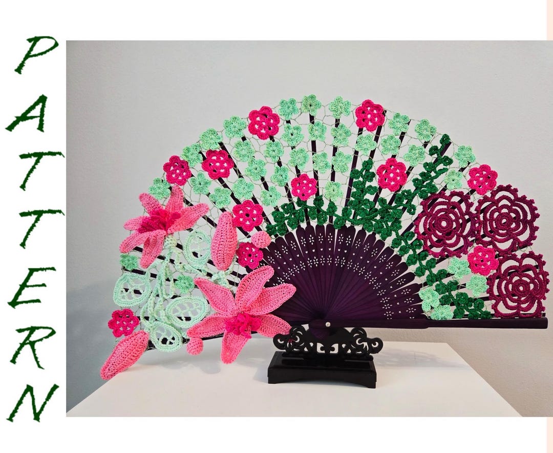 Irish Crochet Lace Hand Fan Pattern - Hand Fan Crochet Pattern ...