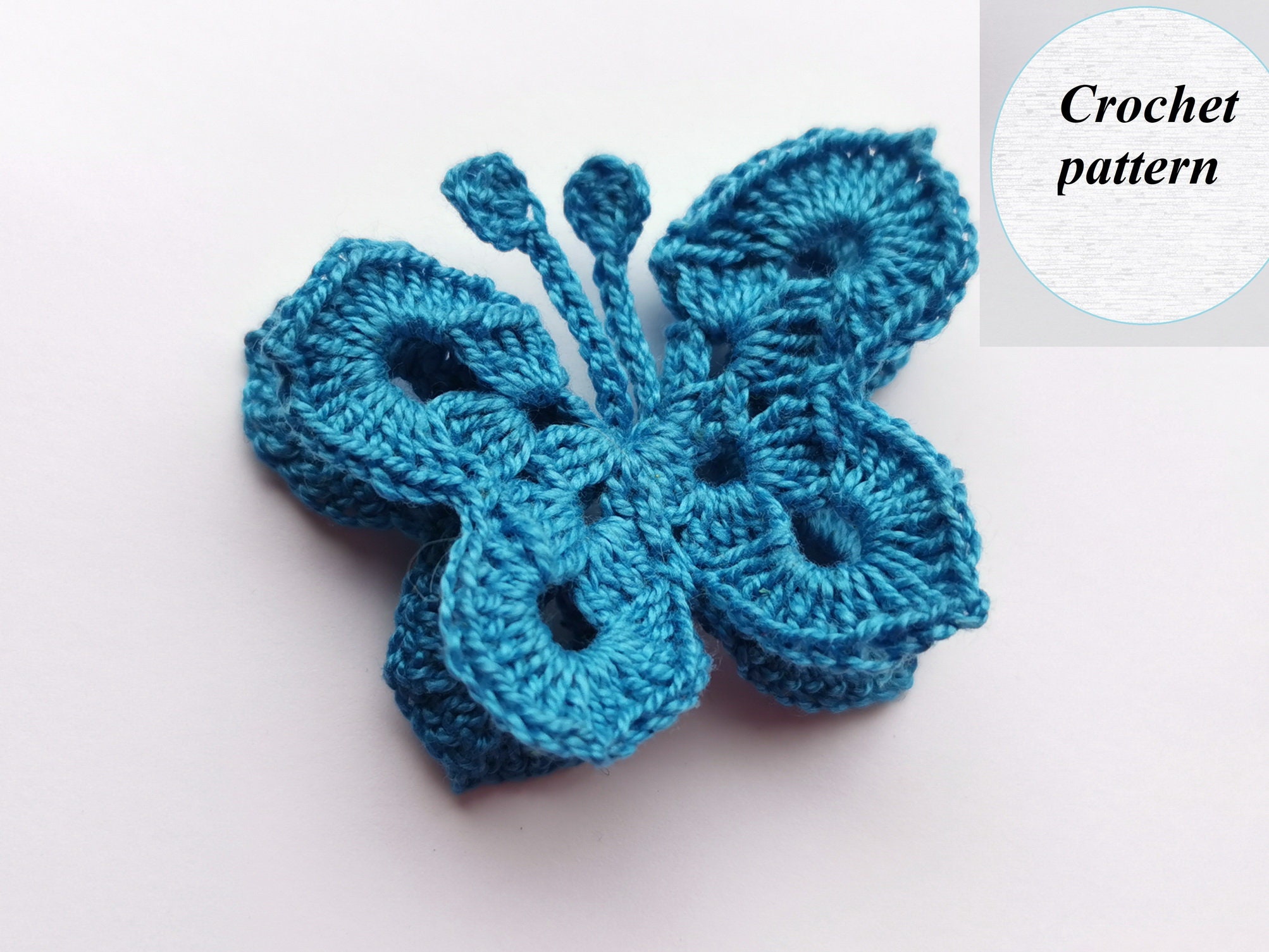3D Crochet Butterfly Applique Pattern (PDF) - Etsy