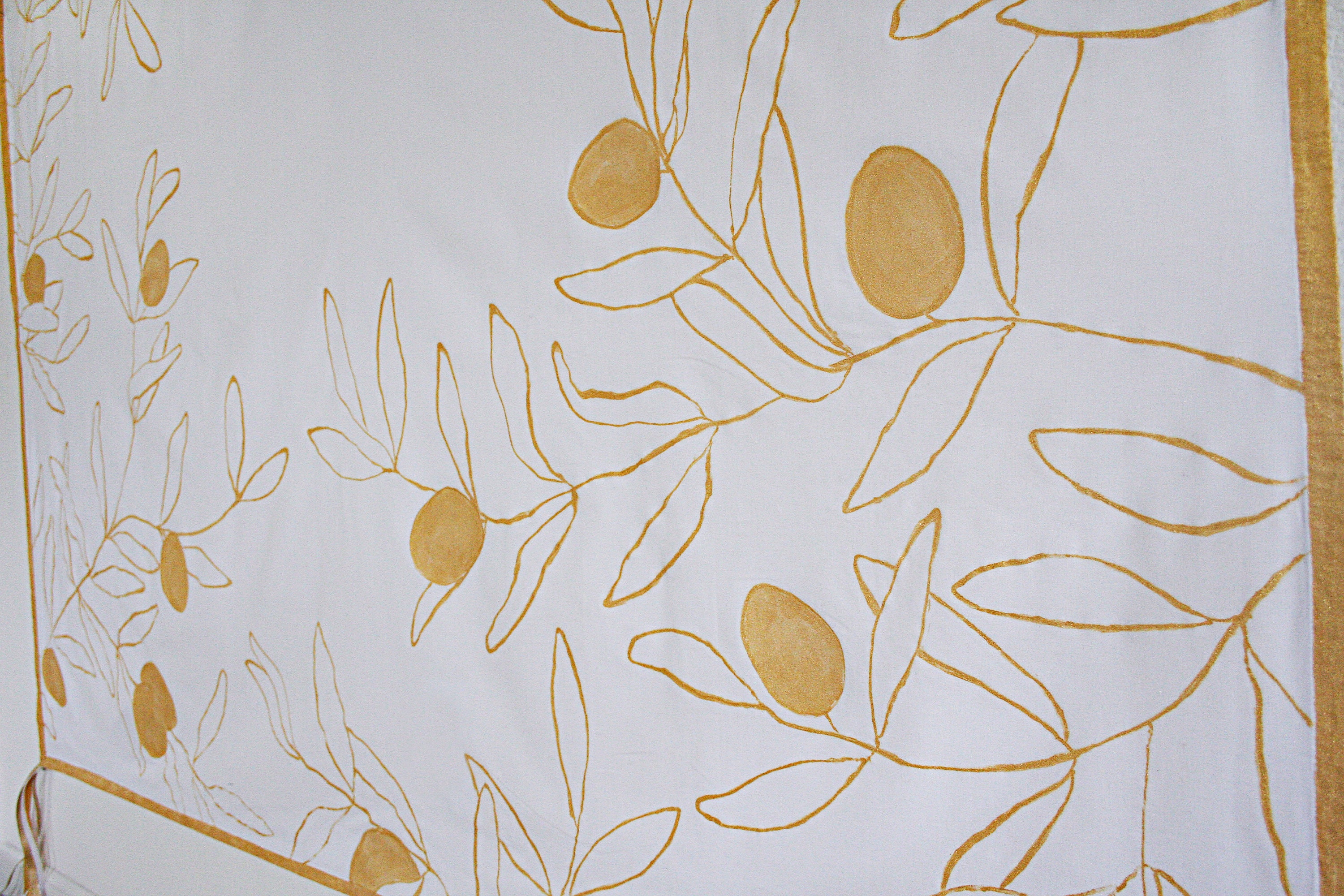 Chuppah Cover Wedding Canopy / Photo Backdrop, Golden Olive Tree ...