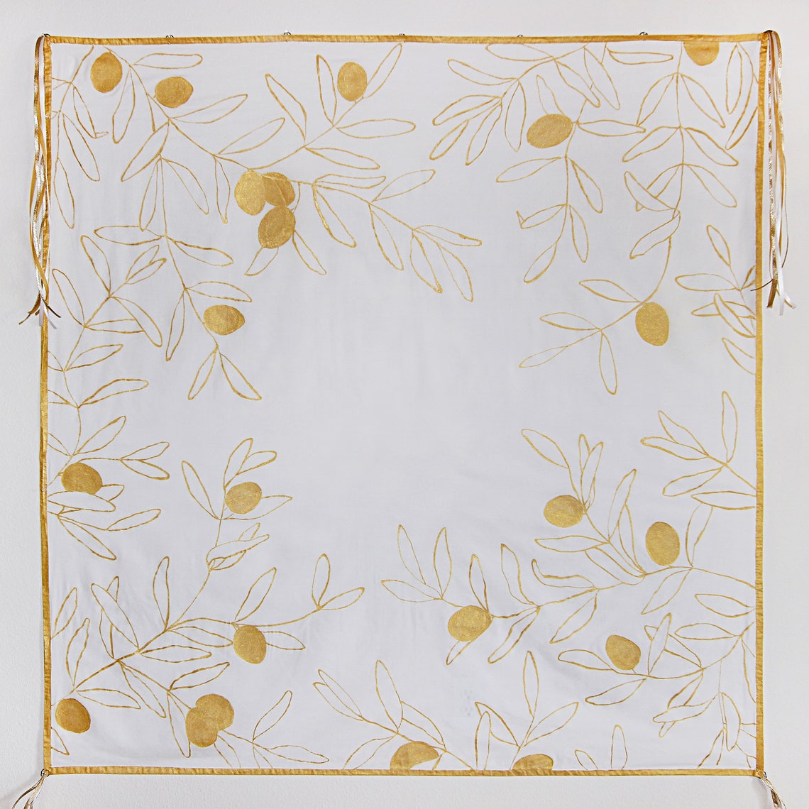 Chuppah Cover Wedding Canopy / Photo Backdrop, Golden Olive Tree ...