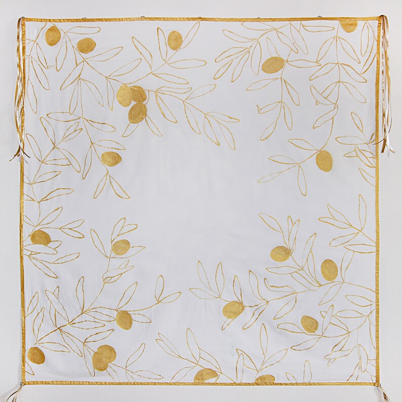Chuppah Cover Wedding Canopy / Photo Backdrop, Golden Olive Tree ...