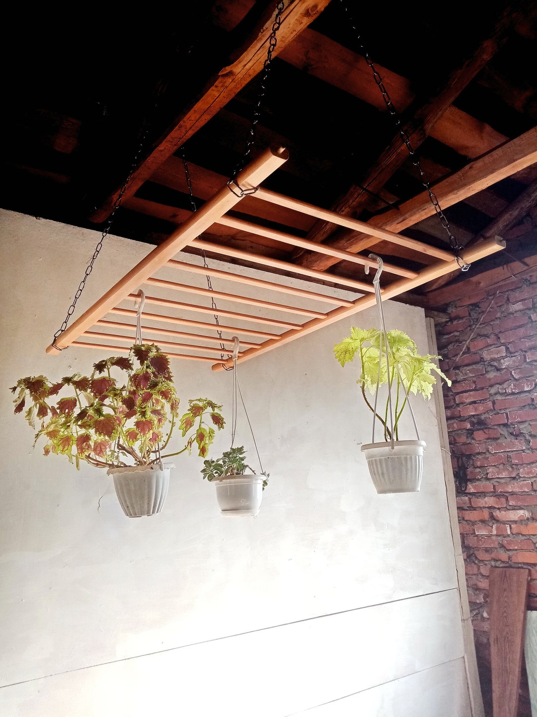 Ladder Pot Rack, Pot Rack Ceiling, Ceiling Pot Rack, Hanging Plant ...