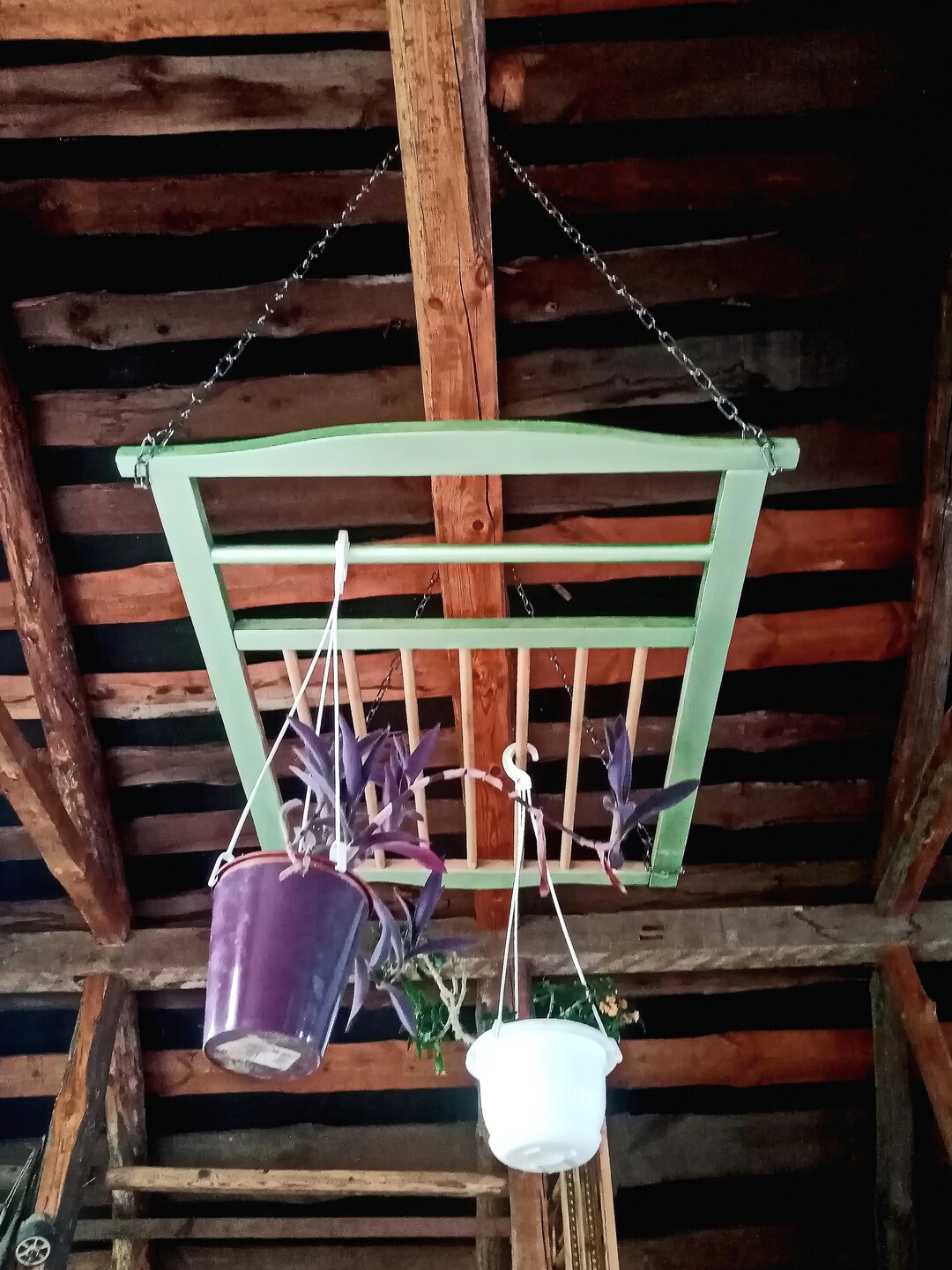 Hanging Plant Rack, Ladder Pot Rack, Plant and Basket Holder, Herb Rack ...