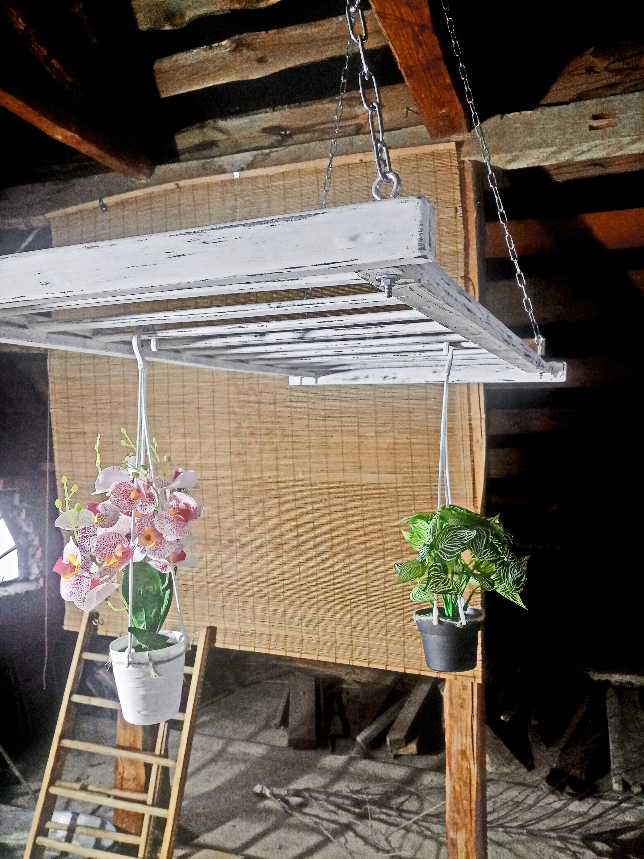 Garden Ladder, Ladder Pot Rack, Pot Rack Ceiling, Pot and Pan Hanger ...