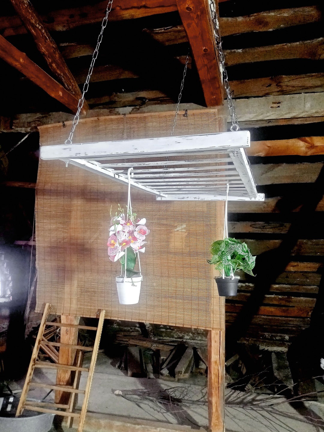 Garden Ladder, Ladder Pot Rack, Pot Rack Ceiling, Pot and Pan Hanger ...