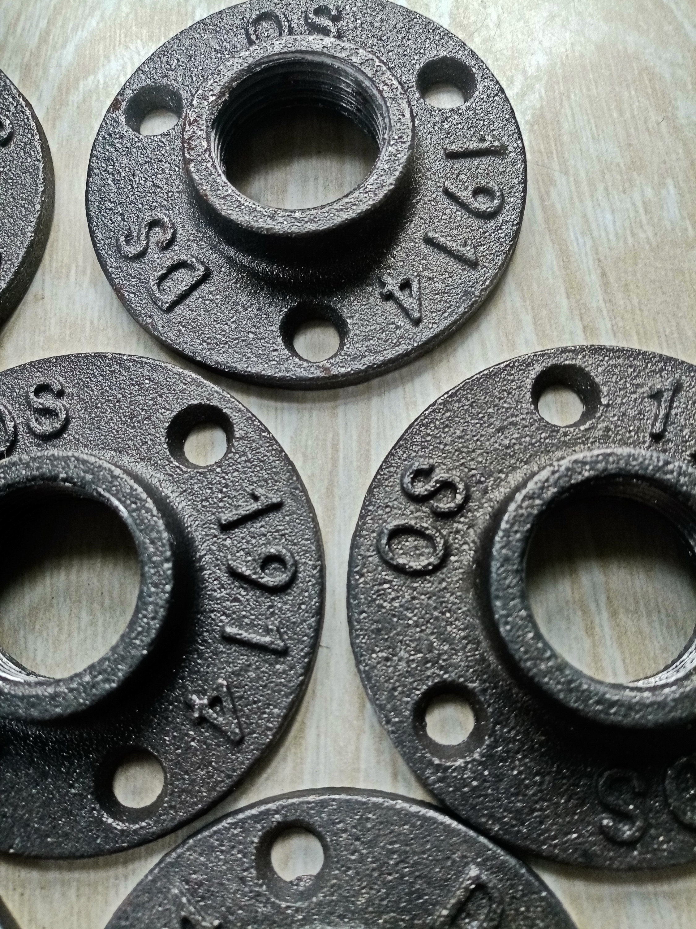 Cast Iron Flange 1/2'', Industrial Pipe Fitting Wall Hanger Hook ...