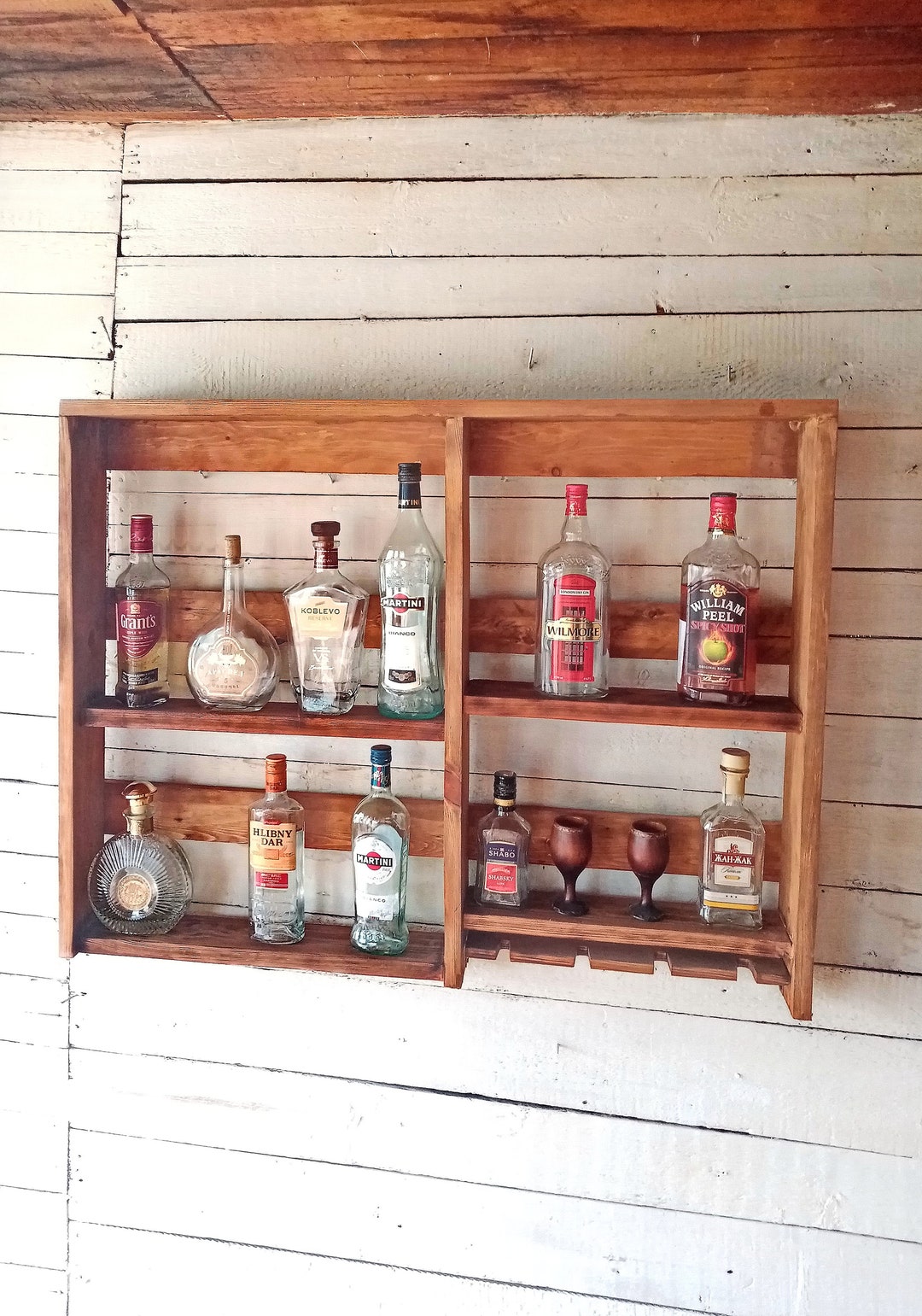 Wall Mounted Wooden Bar, Wall Bar, Wood Patio Garden Bar, Outdoor Bar ...