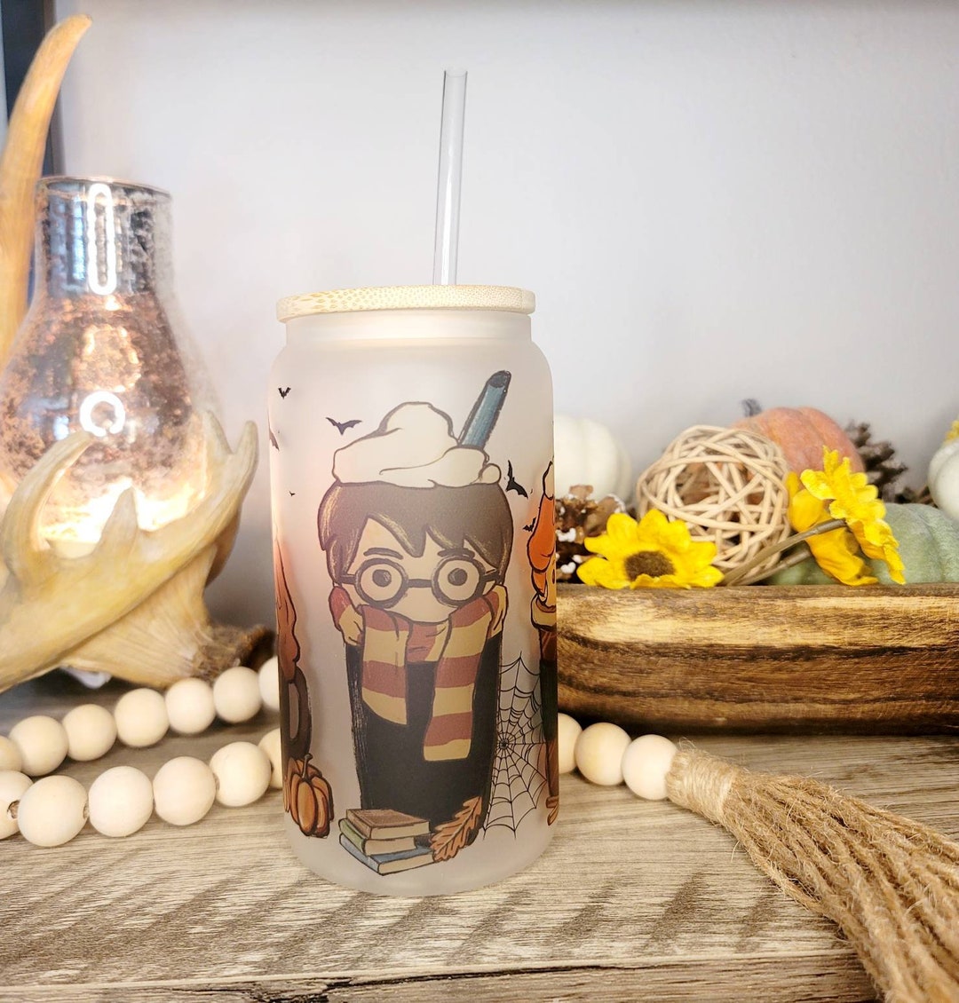 Wizard Iced Coffee Glass Cup, Libbey Glass Can, Glass Tumbler, Fall ...