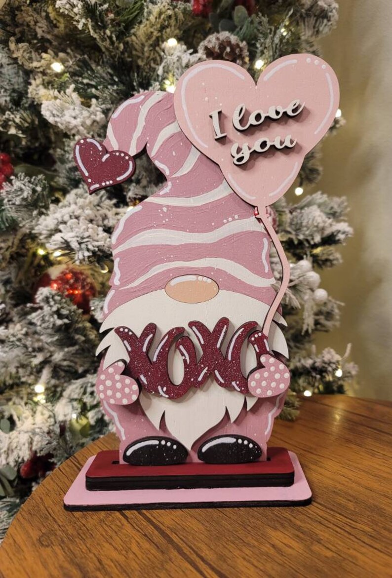 Valentine's Day Gnome Shelf Sitter Tiered Tray Gnome - Etsy