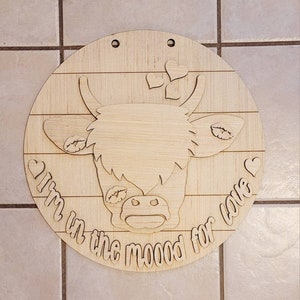 Valentine's Day Door Hanger, Highland Cattle, Farmhouse Decor, SVG ...