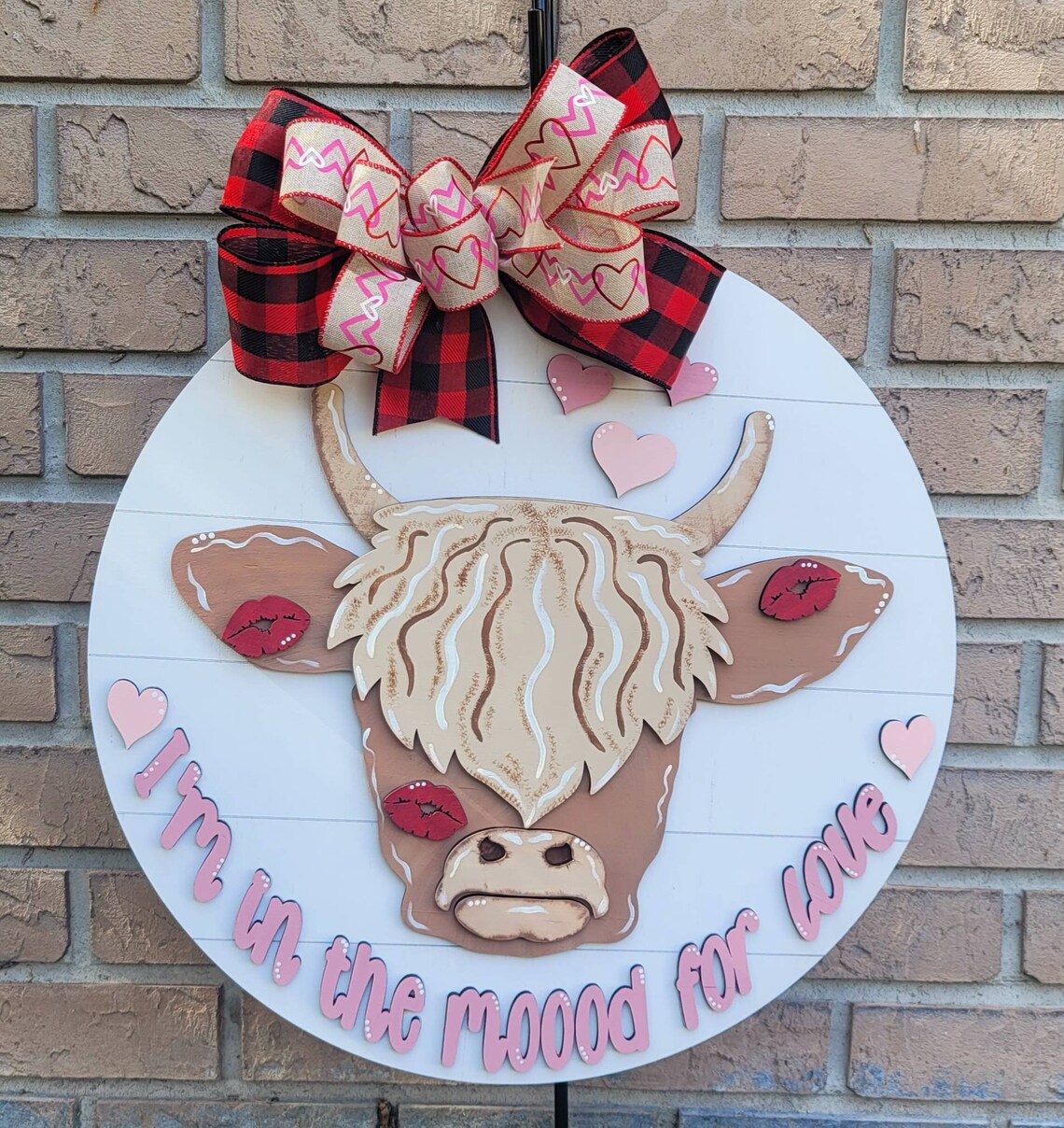 Valentine's Day Door Hanger, Highland Cattle, Farmhouse Decor, SVG ...