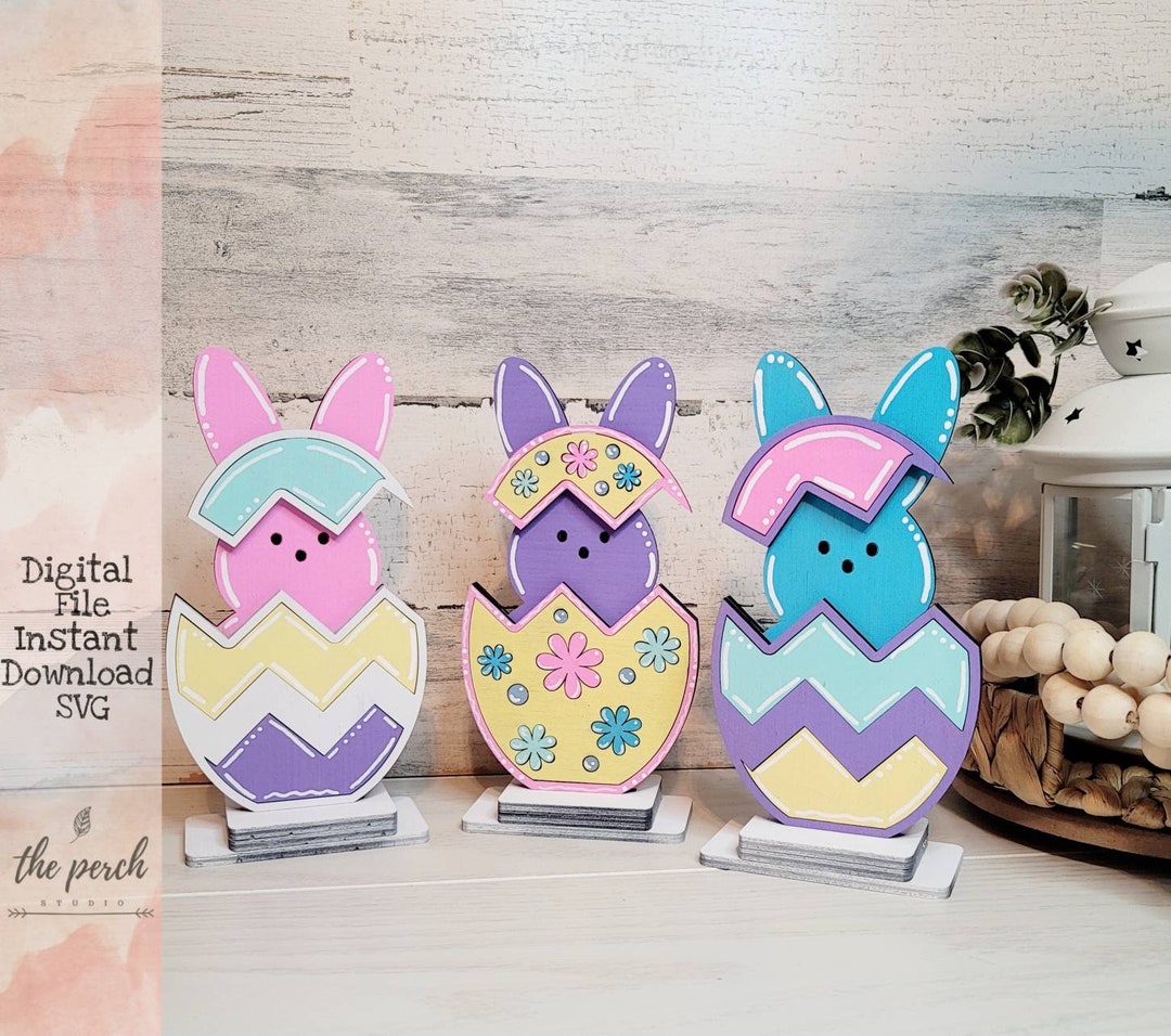 Easter Peeps, Shelf Sitter, Easter Peeps Svg, Easter Decor, Bunny ...
