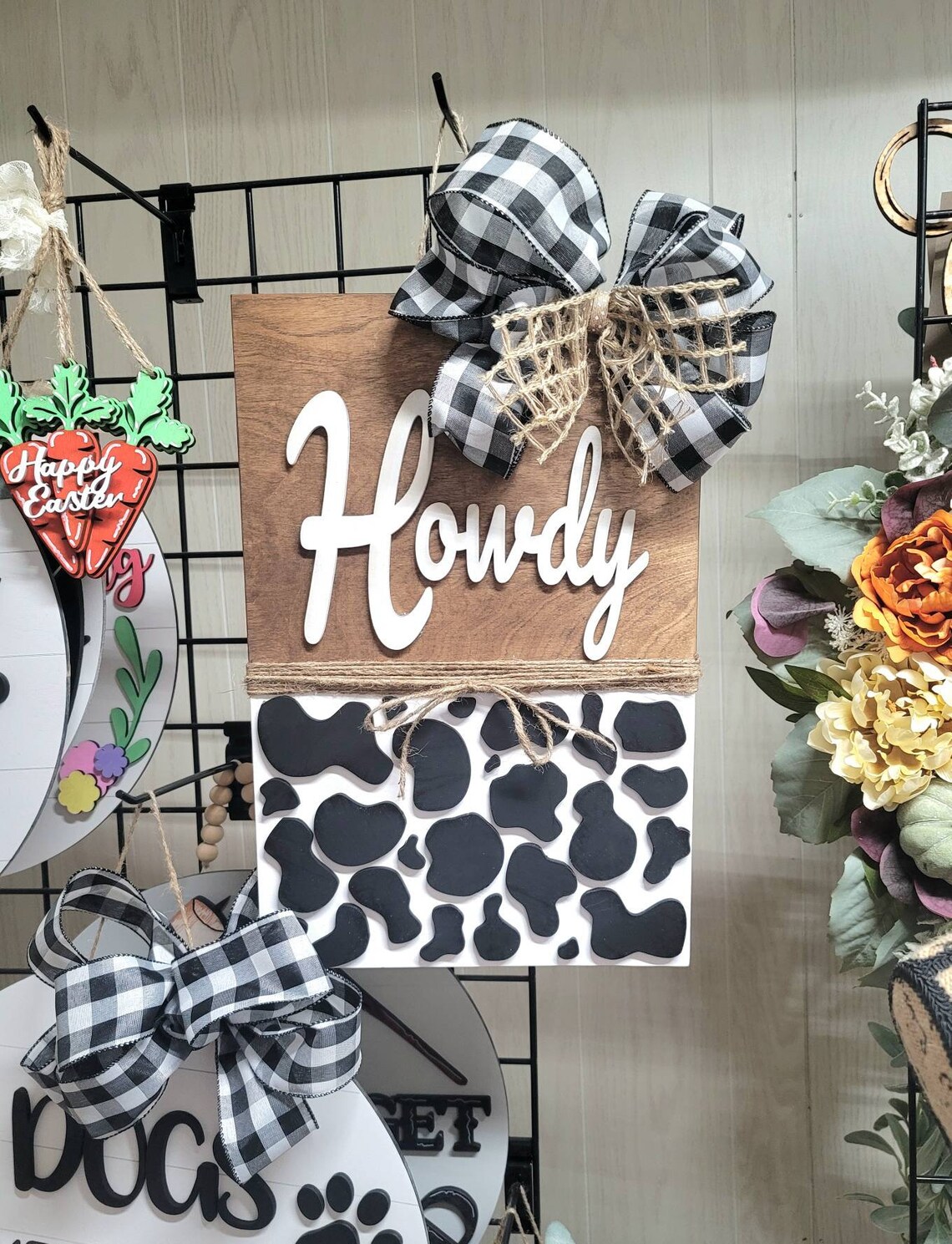 Cow Print Door Hanger Door Hanger Cut File Farmhouse Door | Etsy