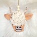 Cow Car Charm Highland Cattle Macrame Car Charm Rearview - Etsy