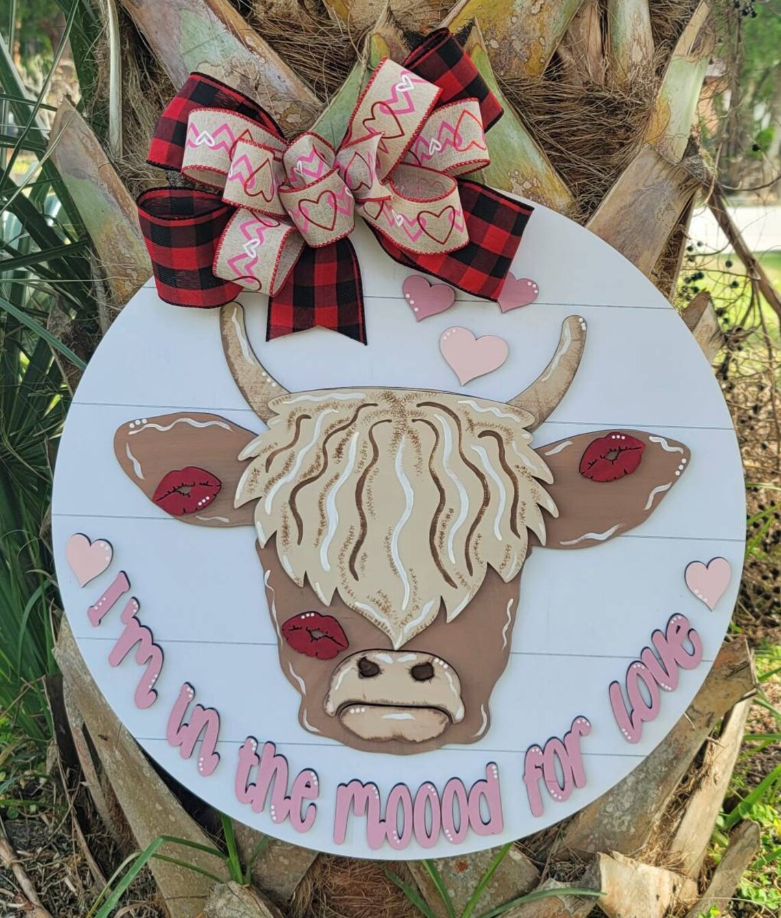 Valentine's Day Door Hanger, Highland Cattle, Farmhouse Decor, SVG ...
