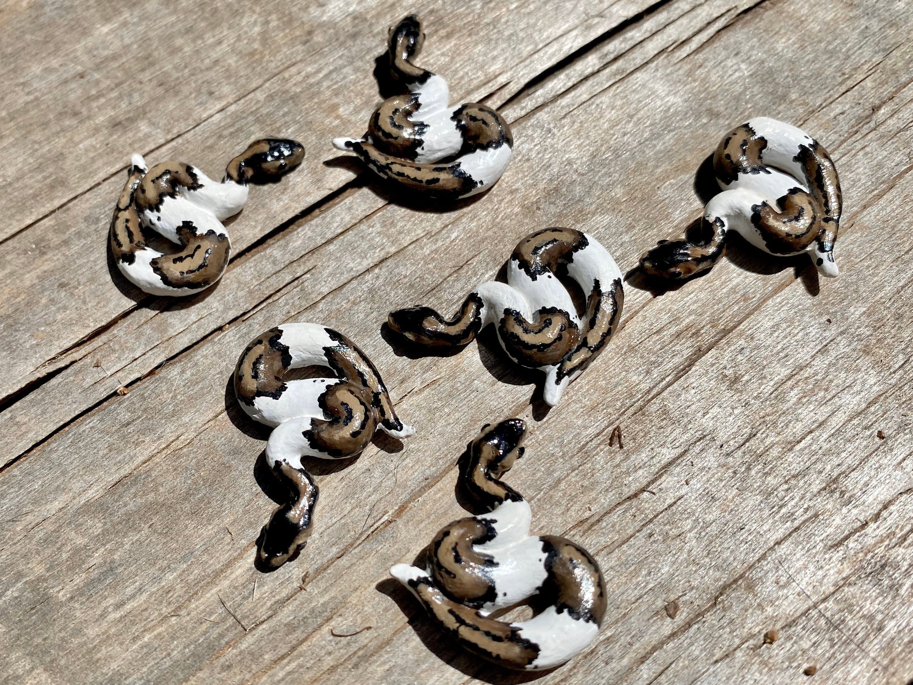 A Miniature Ball Python Snake Polymer Clay piebald Banana - Etsy