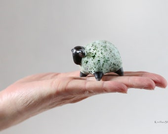 Sheep Sculpture Handmade Art Ceramic Blue Ram Modern Figurine | Etsy