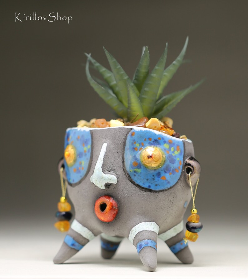 Small Face Flower Pot Head Planter Pot Succulent or Cactus | Etsy