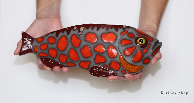 Ceramic Wall Vase for Flower Fish Wall Decor Handmade Wall | Etsy