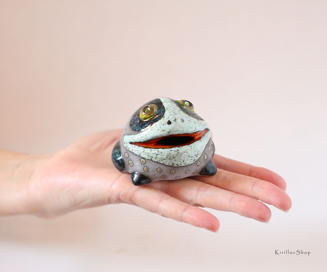 Ceramic Sculpture Frog Handmade Small Toad Figurine Frog - Etsy