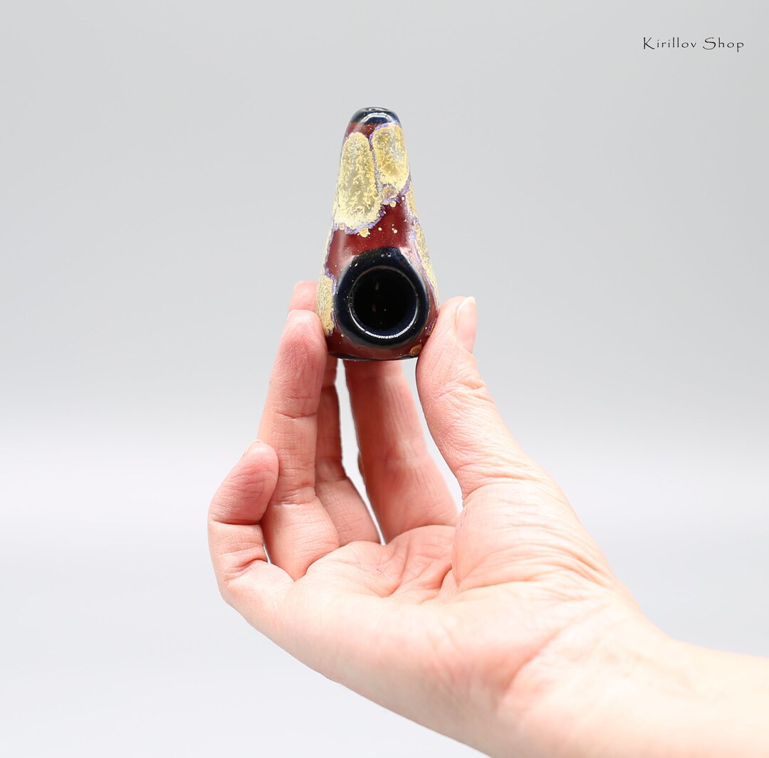 Smoking Pipe Mini Ceramic Yellow Pipe Unique Gift Handmade - Etsy