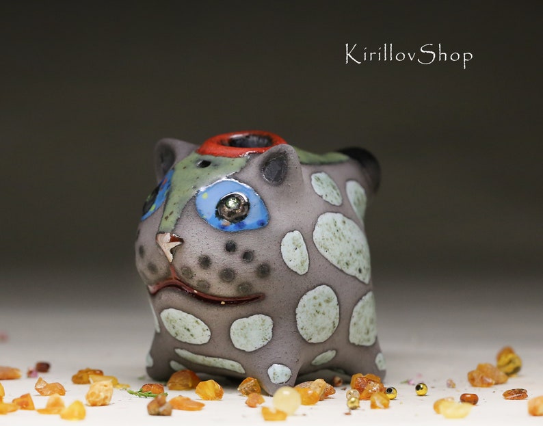 Animal Smoking Pipe Handmade Ceramic Cat Pipe Unique Gift - Etsy