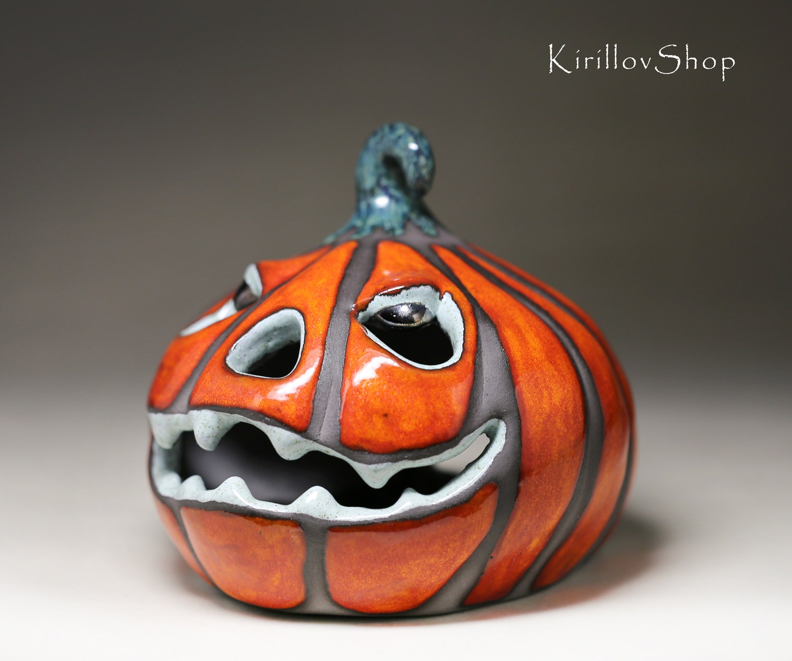 Ceramic Pumpkin Sculpture Art Halloween decoration Modern | Etsy