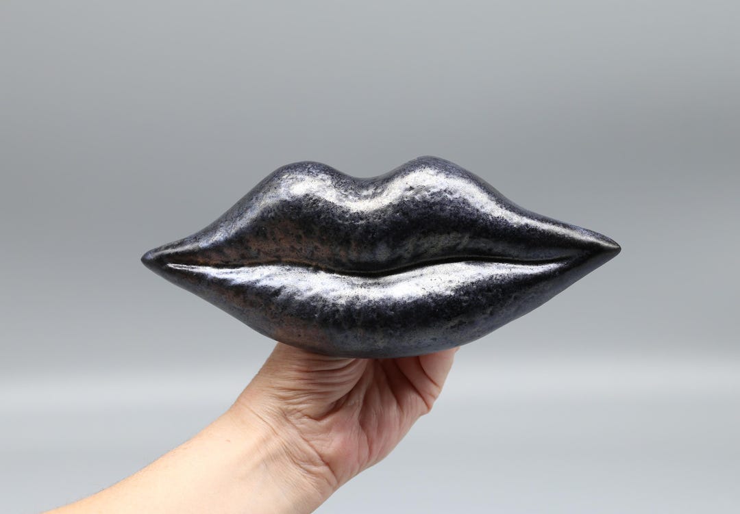 Ceramic Lips Wall Sculpture Black Lips 3D Wall Art LIPS - Etsy