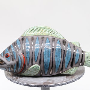 Blue Ceramic Fish Sculpture Wall Decor Art - MADE TO ORDER! - Etsy
