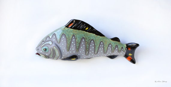 Ceramic Fish Wall Decor Handmade Art Fisherman Gift Home - Etsy