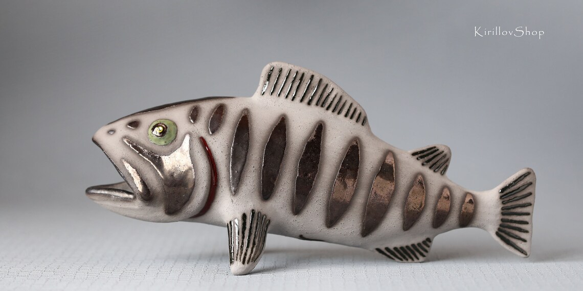 Fish Art Sculpture Ceramic Modern Figurine Table Sculpture - Etsy