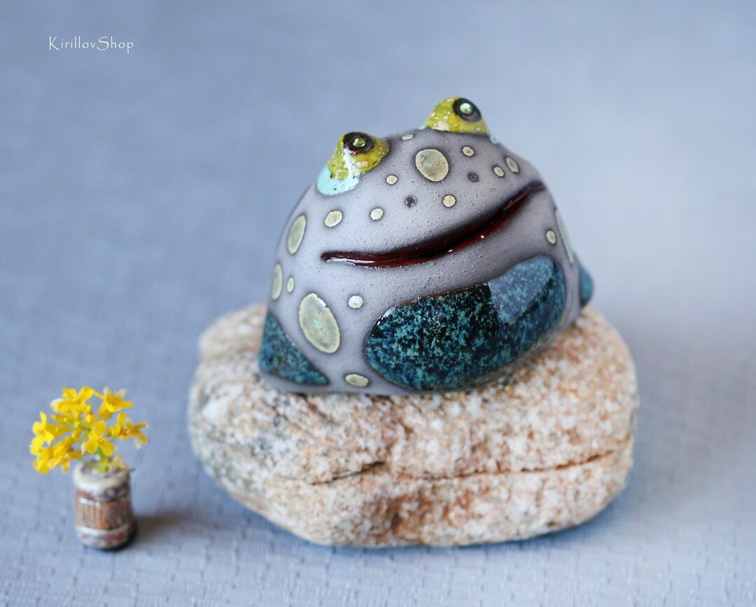 Ceramic Sculpture Frog, Handmade Small Toad Figurine, Frog Gift ...