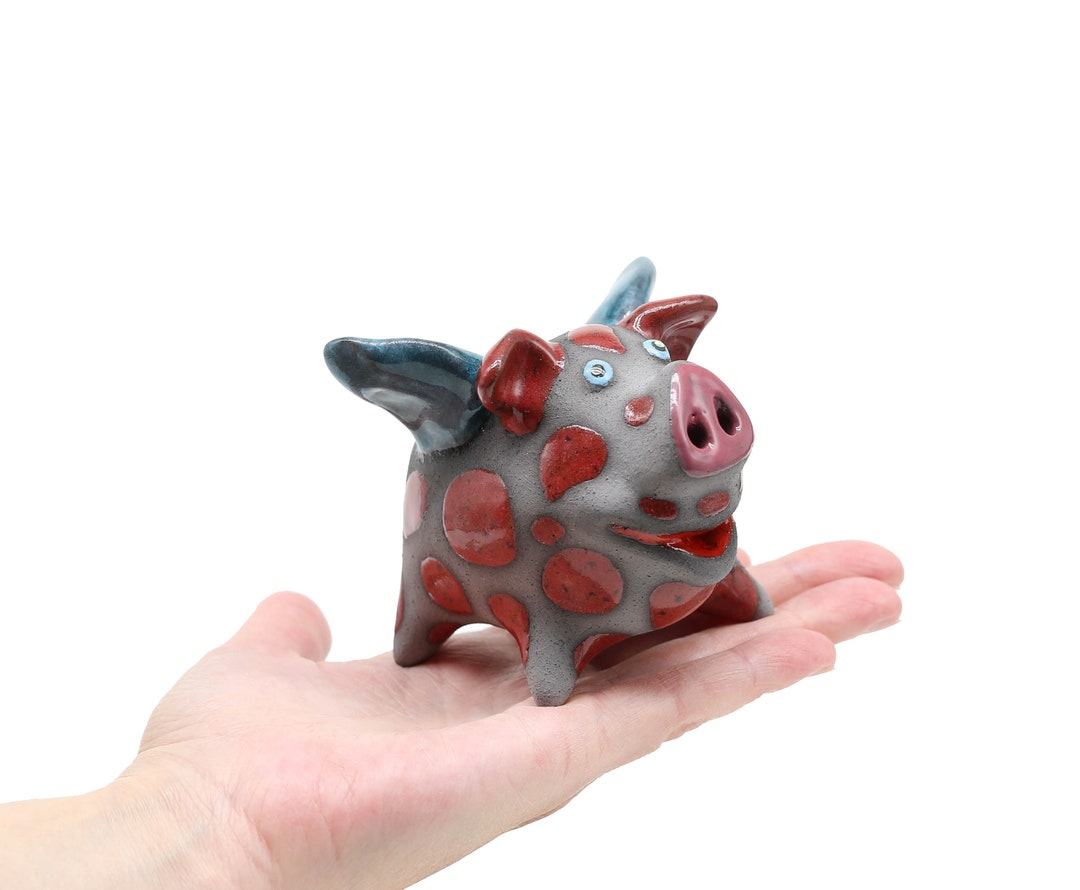 Flying Pig With Wings Ceramic Sculpture Handmade Art MADE TO ORDER - Etsy