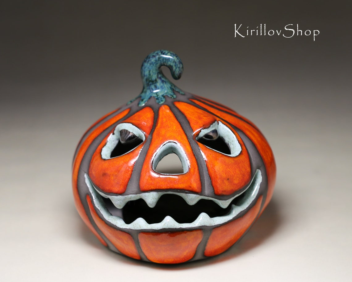 Ceramic Pumpkin Sculpture Art Halloween decoration Modern | Etsy