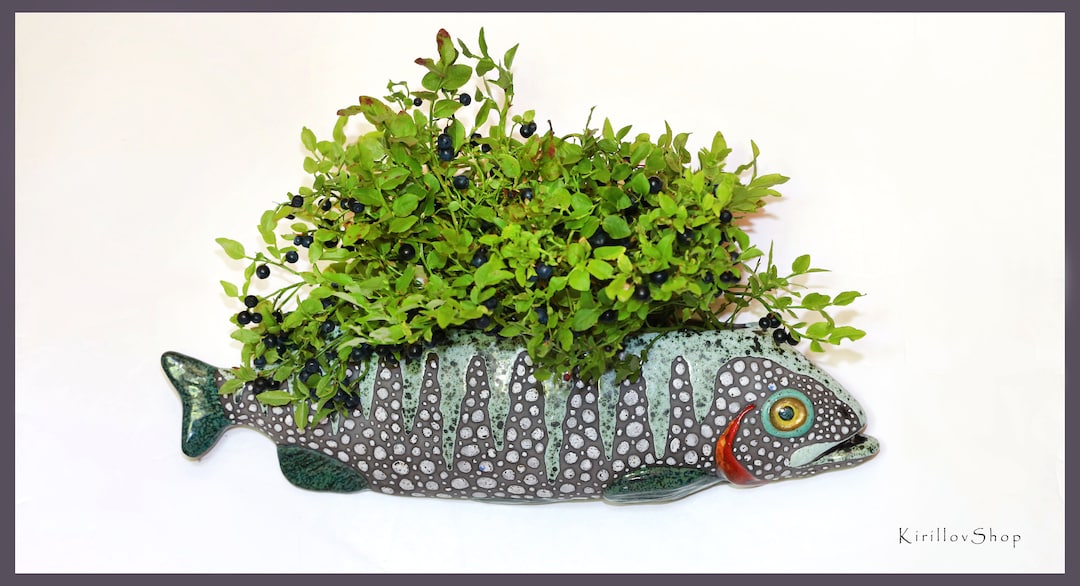 Handmade Ceramic Fish Vase: Wall Decor Hanging Planter - MADE TO ORDER ...
