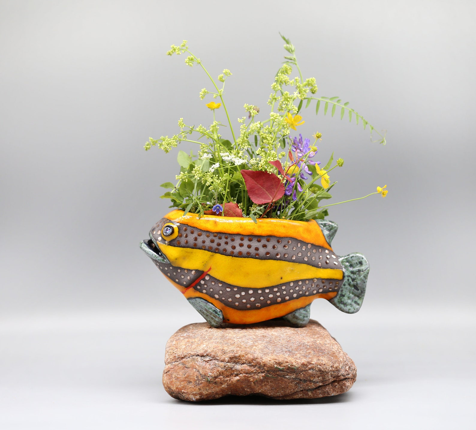 Creative Ceramic Fish Wall Hanging, Handmade Vase Art - MADE TO ORDER ...