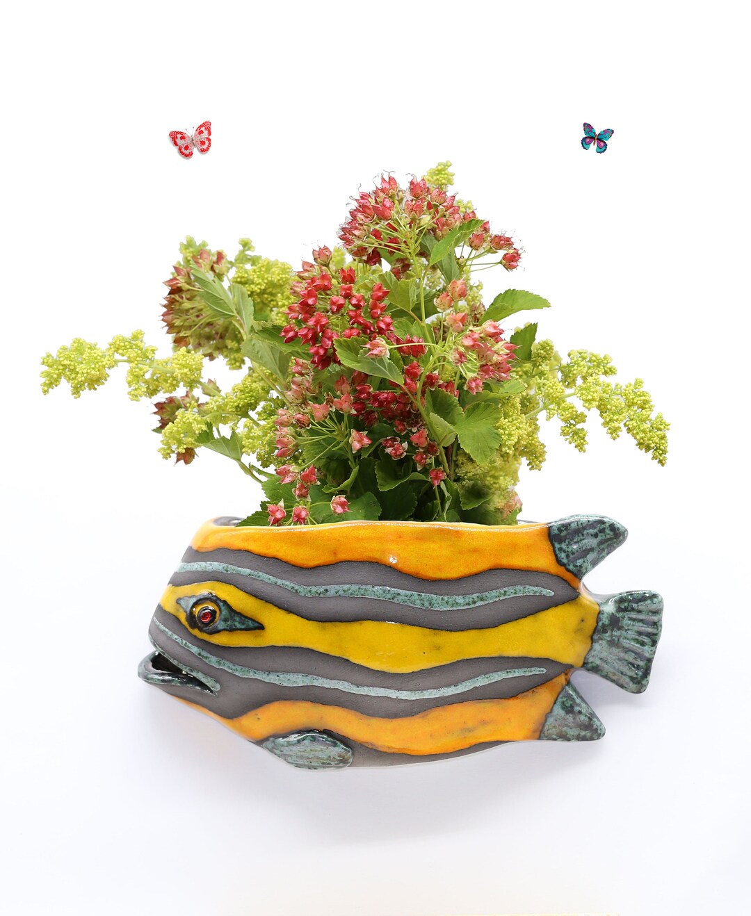 Creative Ceramic Fish Wall Hanging, Handmade Vase Art, Made to Order - Etsy