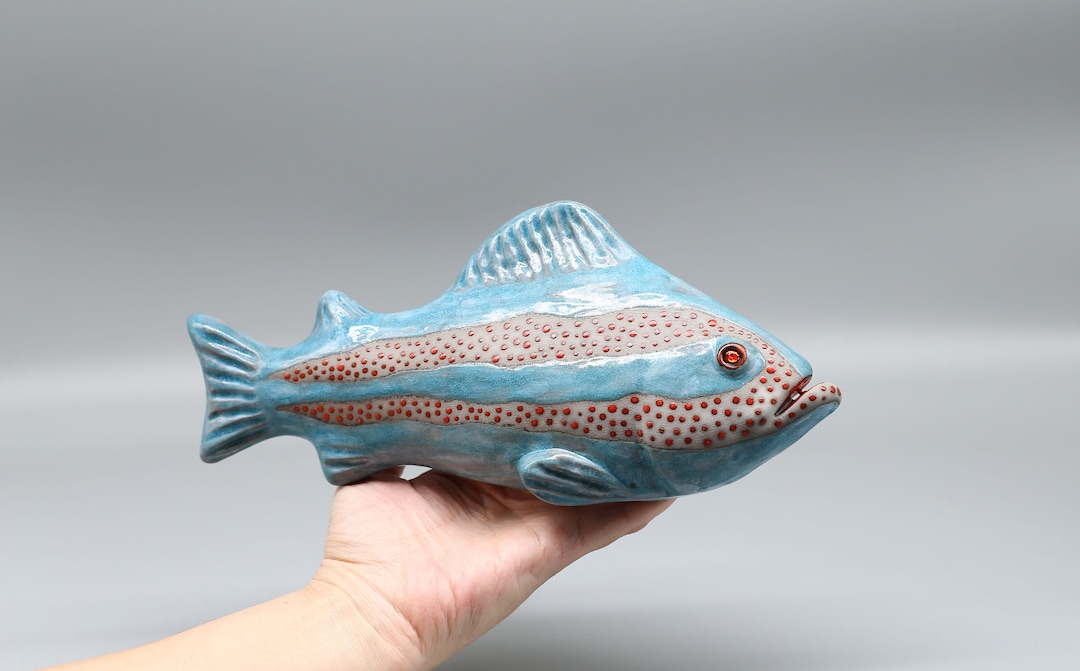 Ceramic Fish Wall Decor, Handmade, Fisherman Gift, Home Decor, Clay Art ...