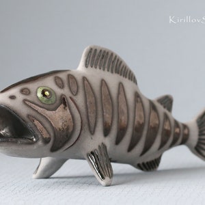 Fish Art Sculpture Ceramic Modern Figurine Table Sculpture Handmade ...