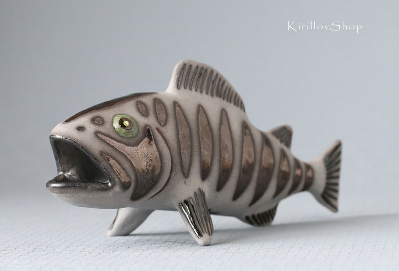 Fish Art Sculpture Ceramic Modern Figurine Table Sculpture - Etsy